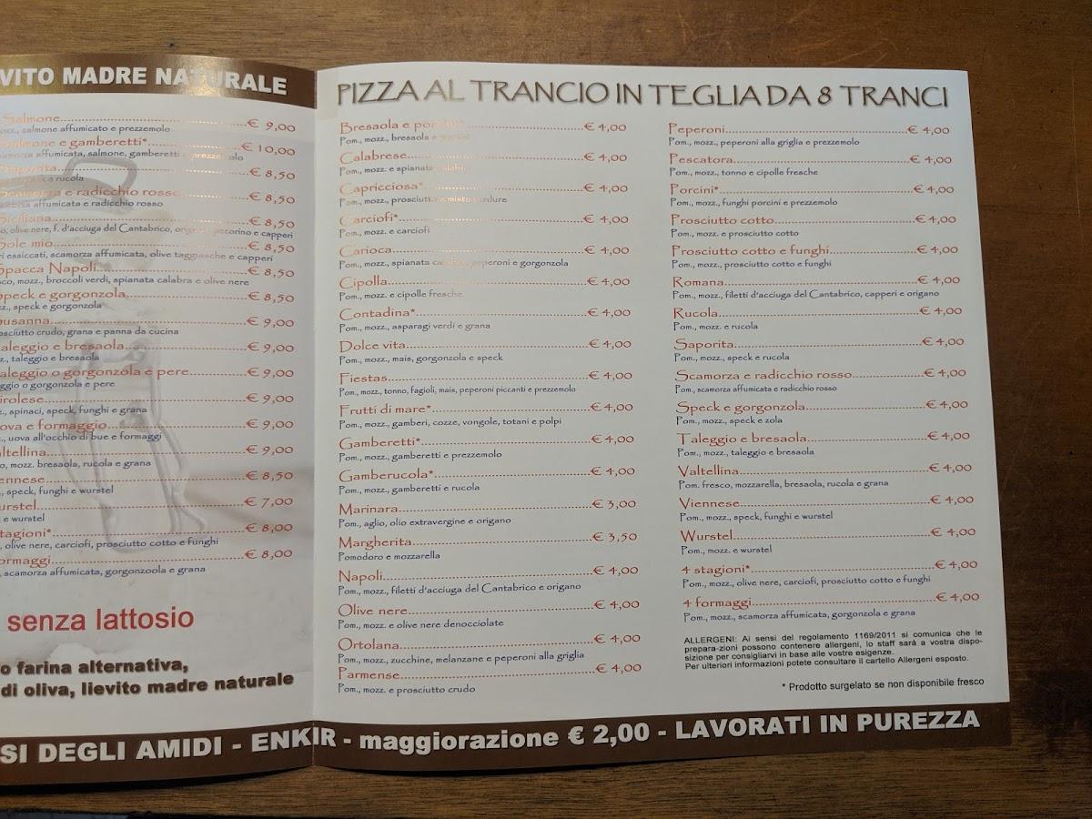 Menu da Lo Spizzicotto pizzeria, Erba