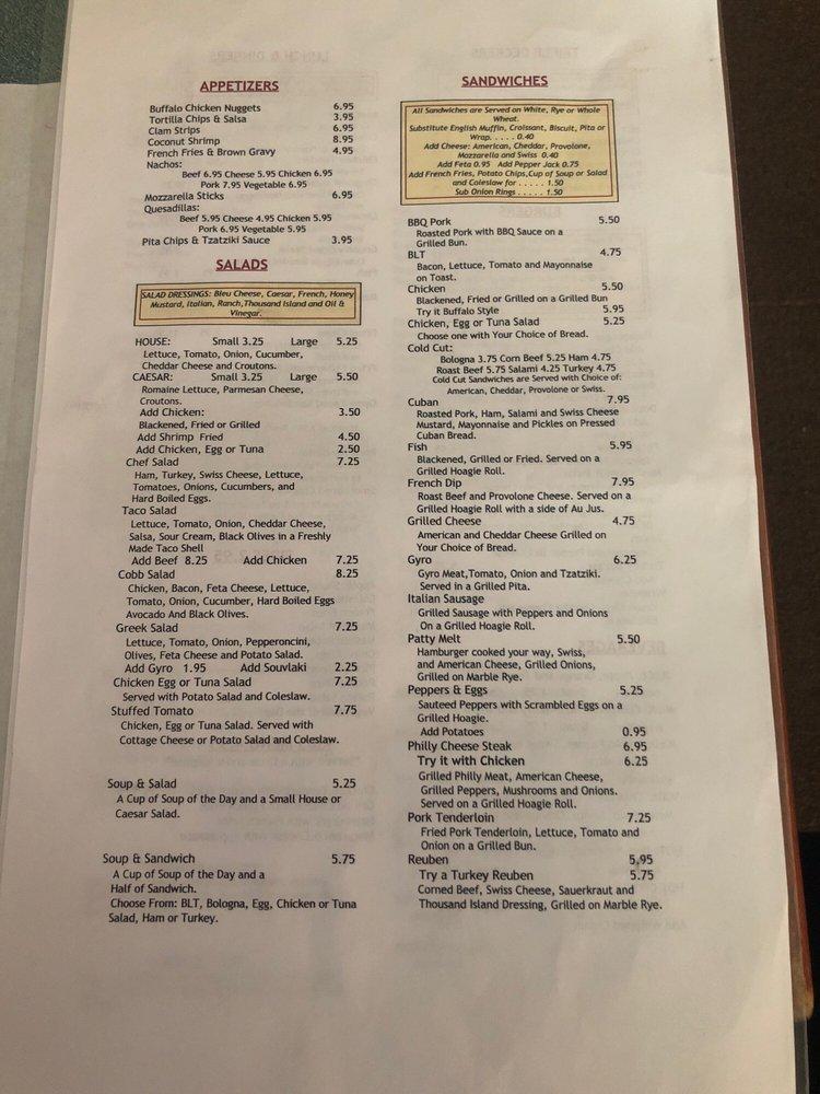 Menu at Natalie's Restaurant, Hudson, State Rd 52