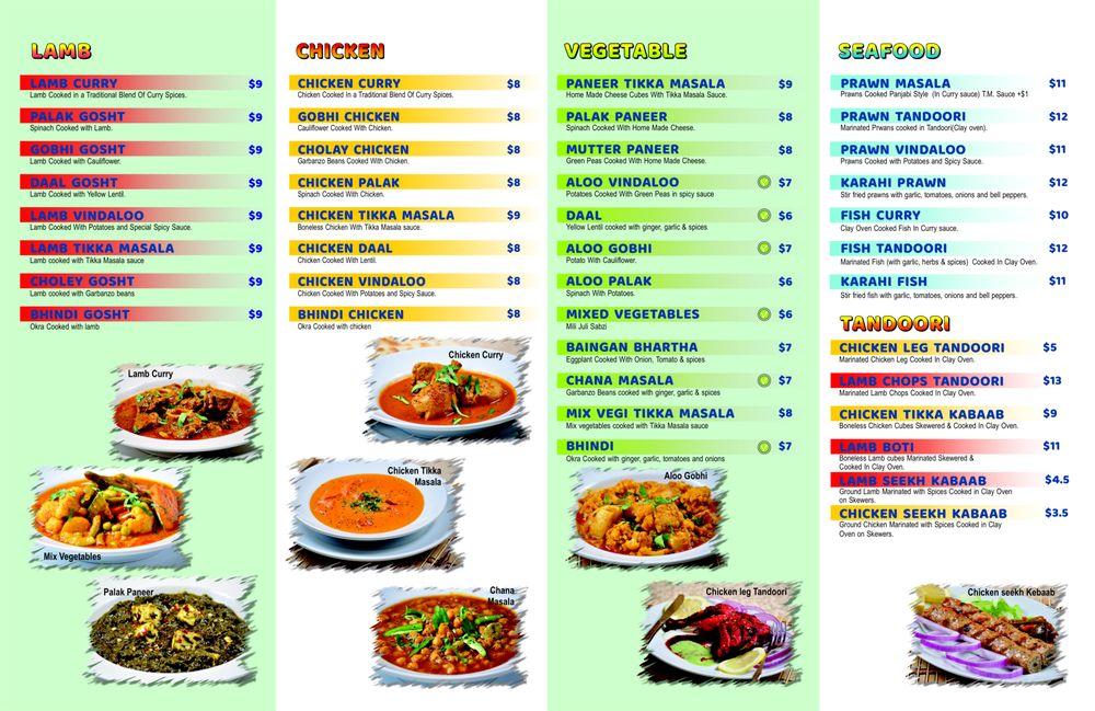 Menu at Original Naan 'N' Curry restaurant, San Bruno