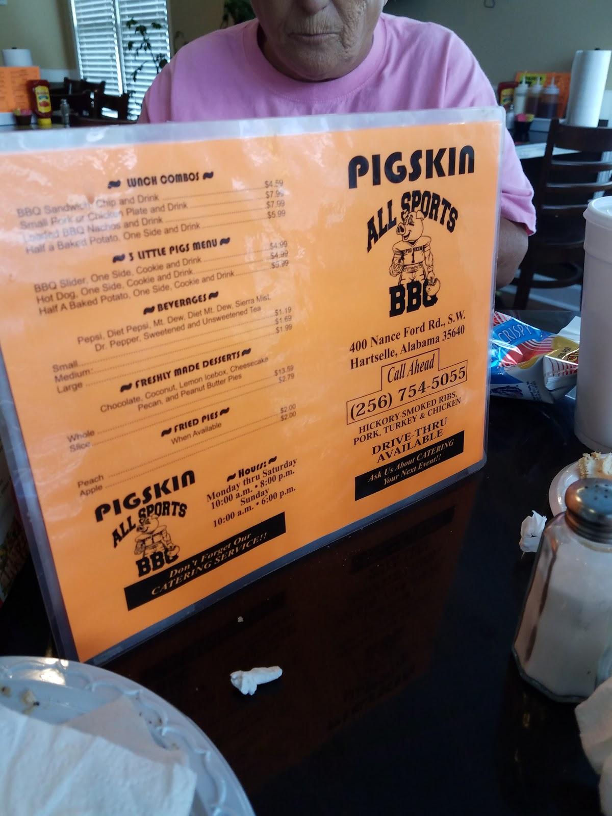 Menu at Pigskin All Sports BBQ, Hartselle