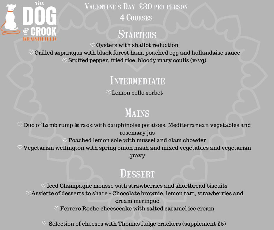 Menu at The Dog & Crook (Public House), Romsey
