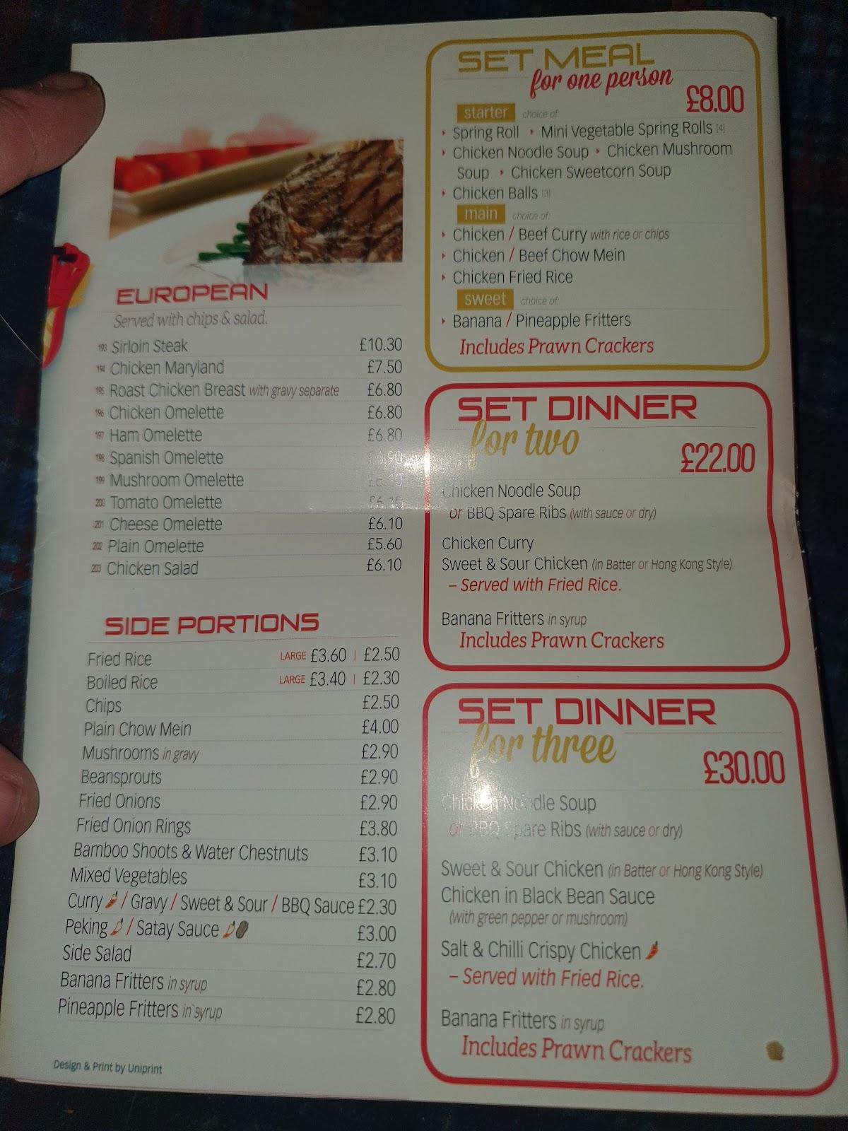 Menu at Lucky Dragon Renfrew fast food, Renfrew