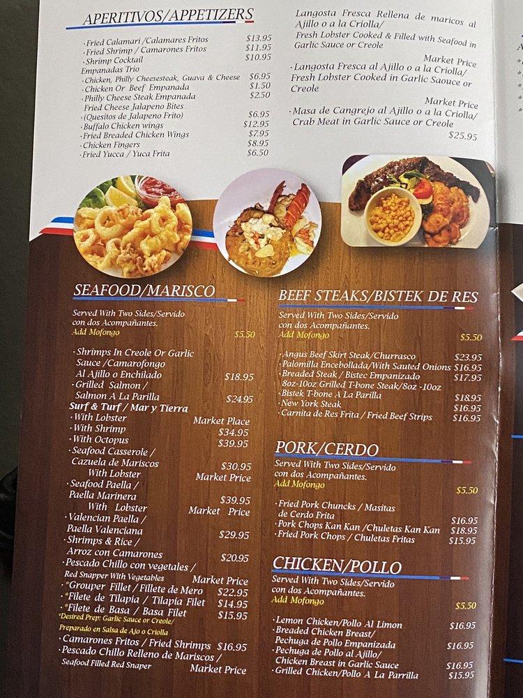 Menu at Mofongo Steakhouse Seafood Bar & Grill, Tampa