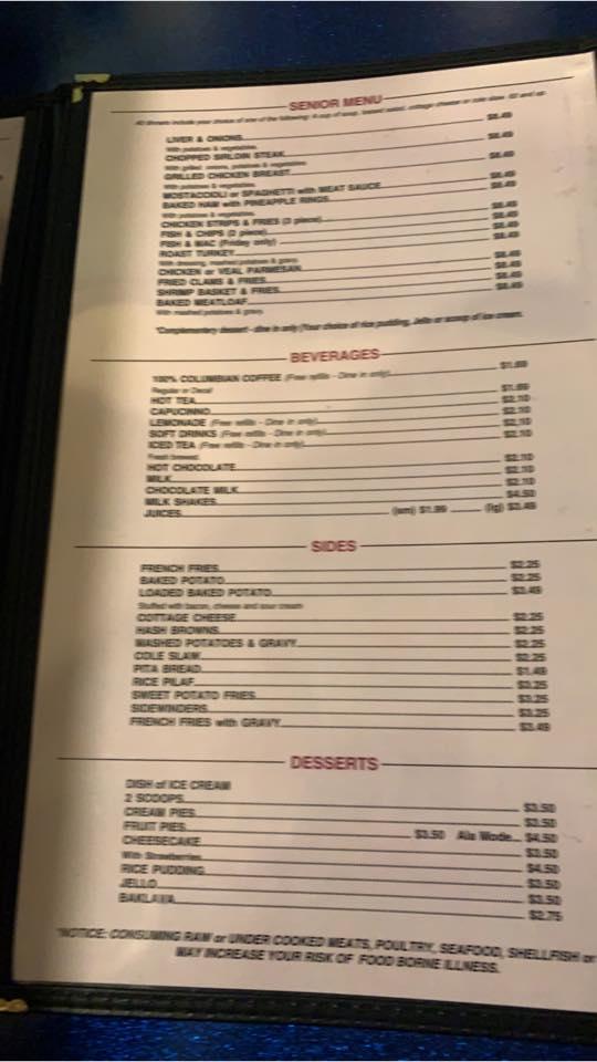 Menu at Papou's Place Restaurant, Richmond