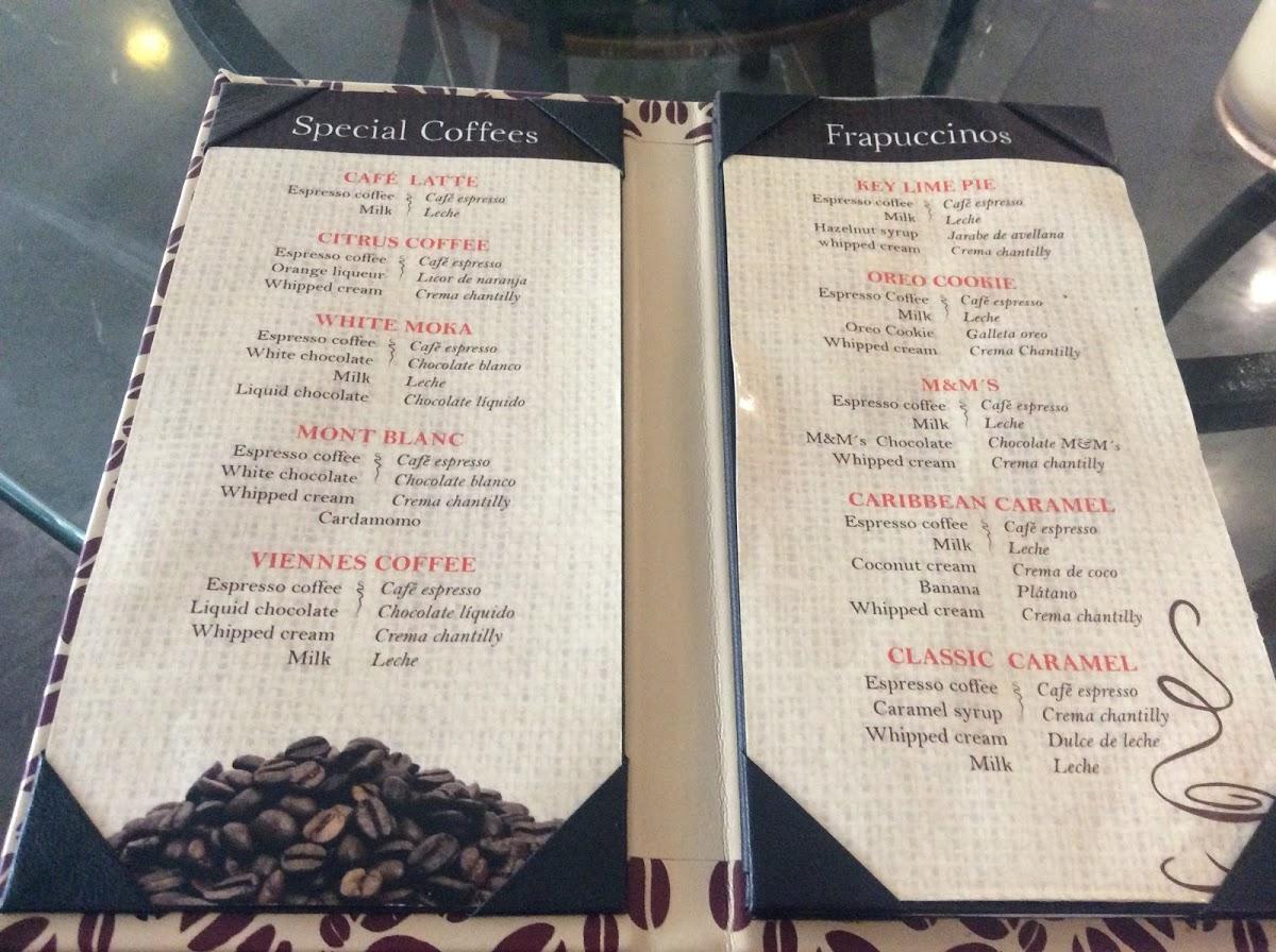 Carta de Coco Cafe, Cancún, km 8.5