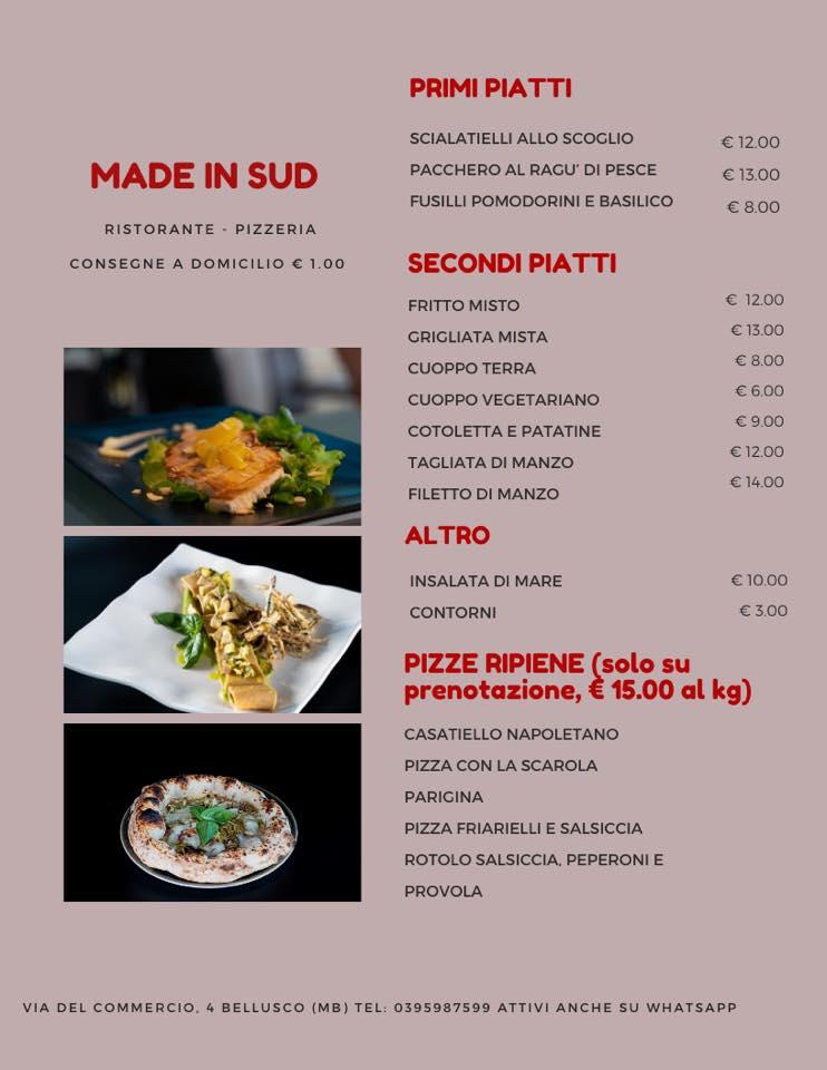 Menu da Made in Sud Bellusco ristorante, Bellusco II