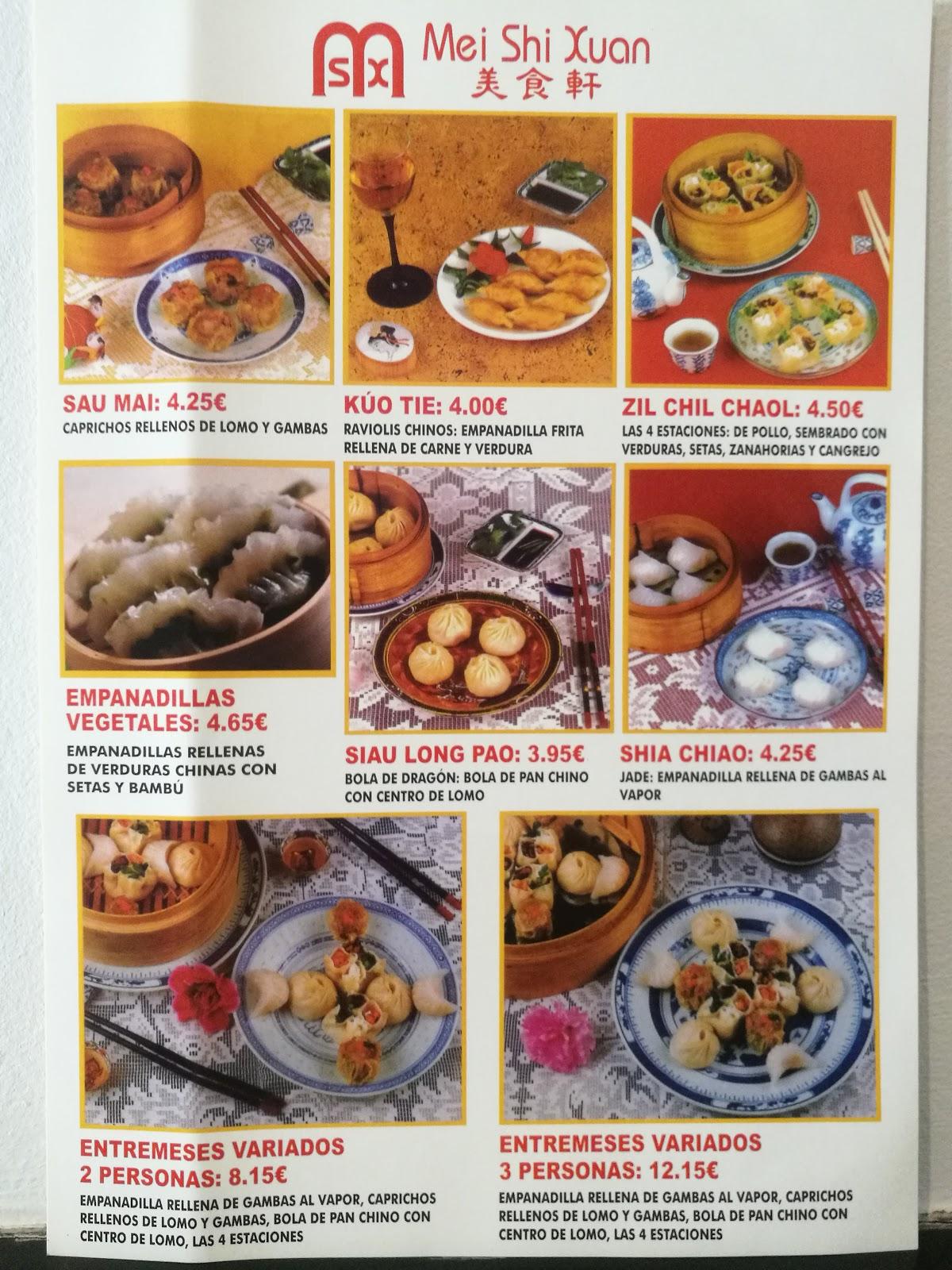 Carta del restaurante Mei Shi, Santa Coloma del Gramanet