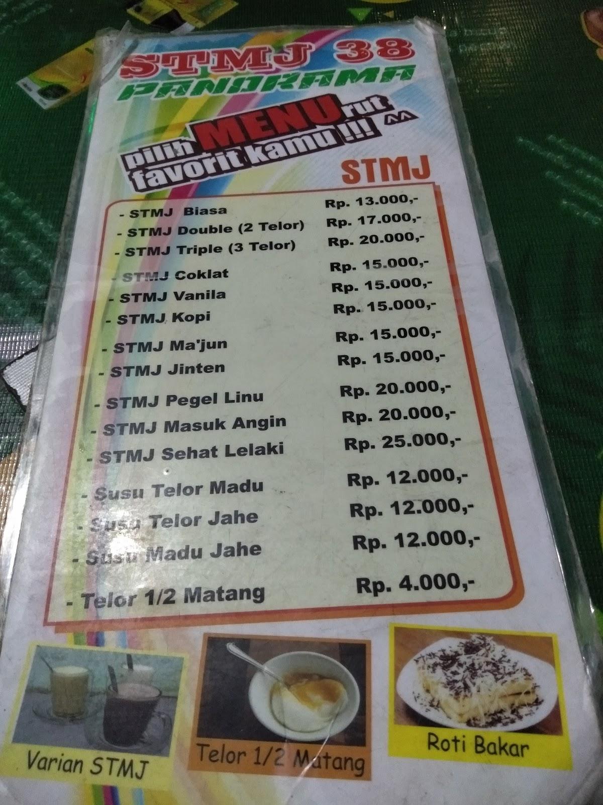 Carta del café STMJ 38 PANORAMA, Malang