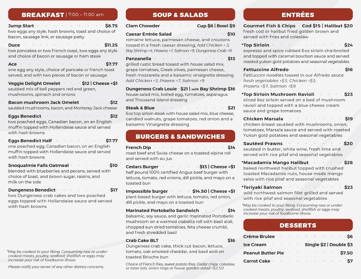 Menu at Stymie's Bar And Grill, Sequim, Woodcock Rd