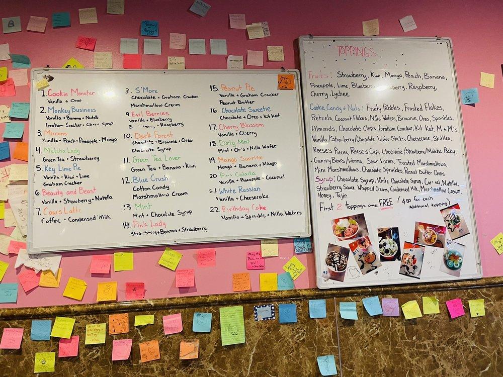 Menu at Freezing Cow desserts, Tulsa
