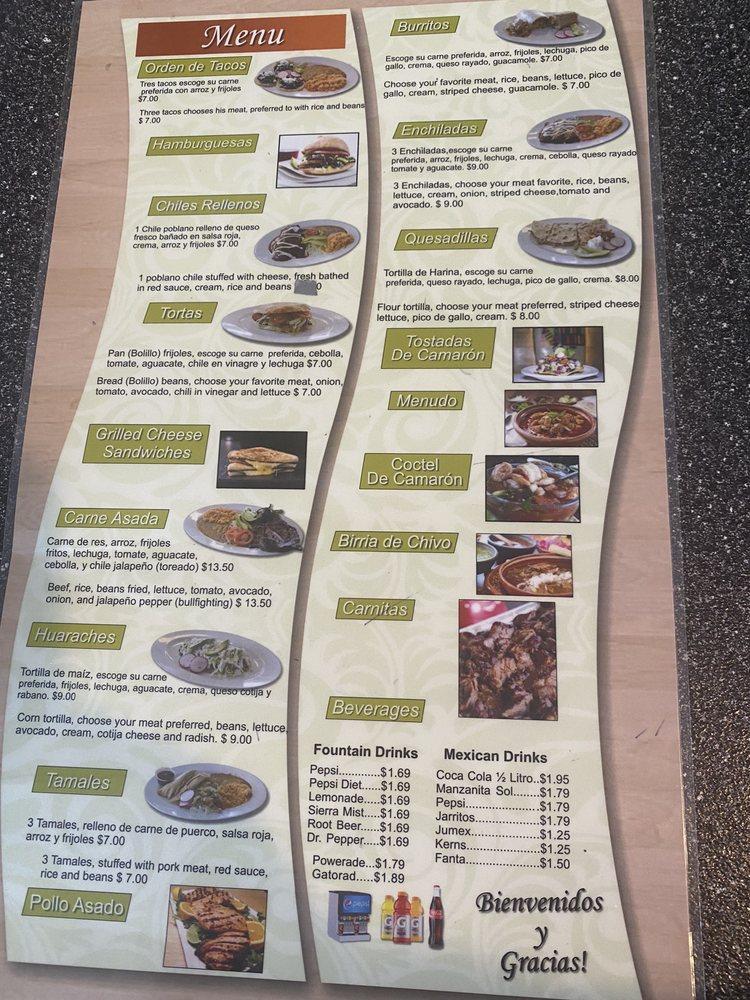 Menu at Ali’s Mexican Restaurant, Fruitland