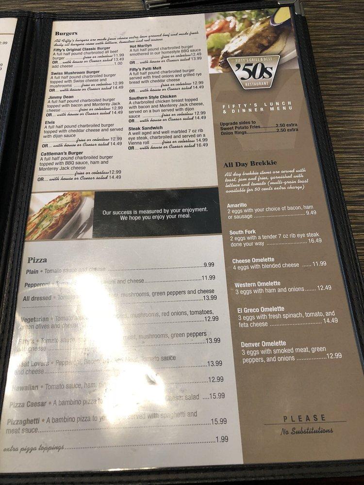 Menu at Fifty's Grill & Deli restaurant, Cambridge