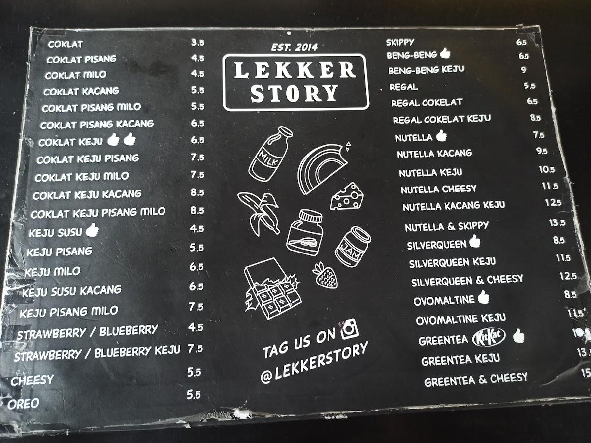 Carta del restaurante Lekker Story, Panakukkang, Macasar