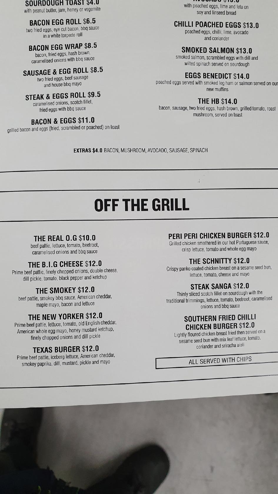 Menu at Neighbourhood Baker cafe, Yennora