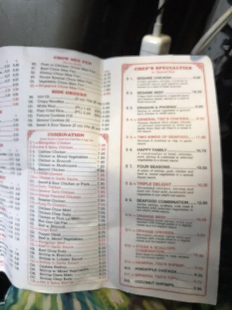 Menu at Peking Buffet restaurant, Auburn