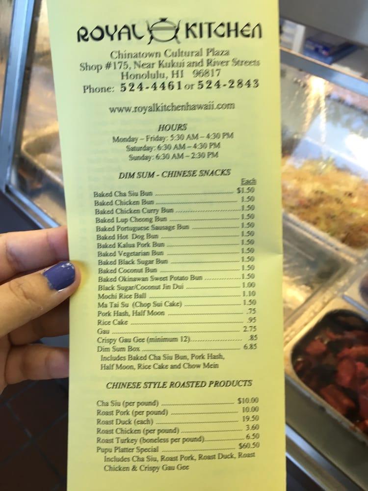 Menu at Royal Kitchen BBQ, Honolulu