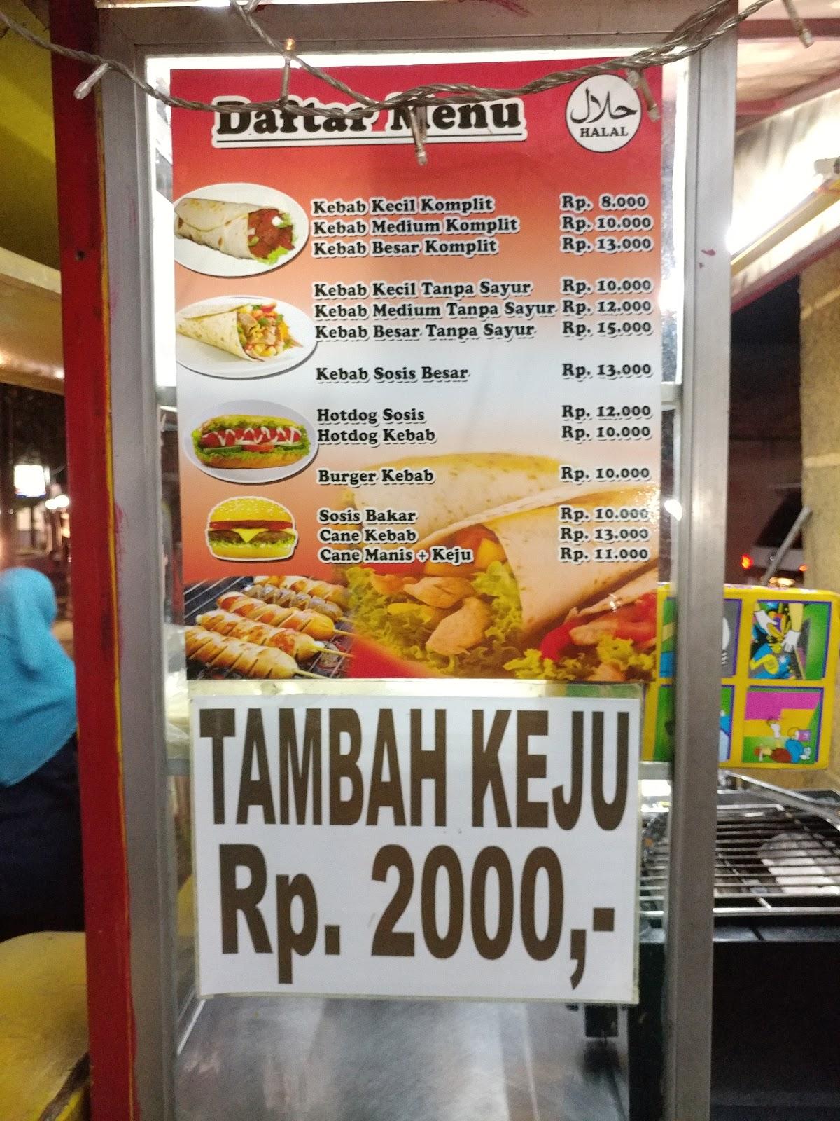 Menu at Sari Kebab, South Jakarta, Jl. Wr. Jati Timur Raya No.33