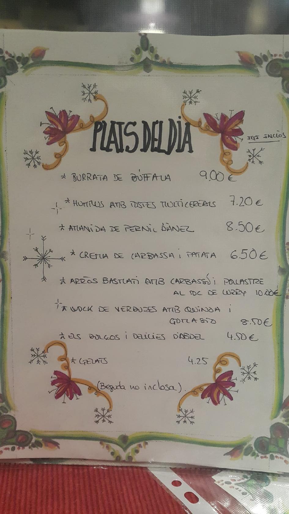 Menu at Restaurant Mandala, Andorra la Vella