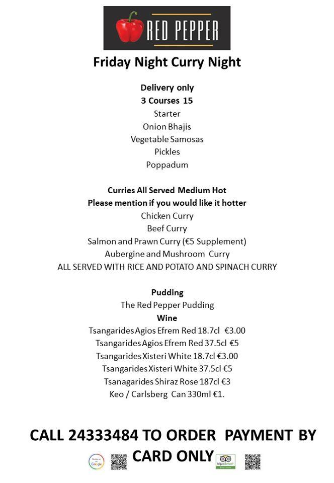 Menu at Red Pepper Restaurant, Larnaca, Kritis