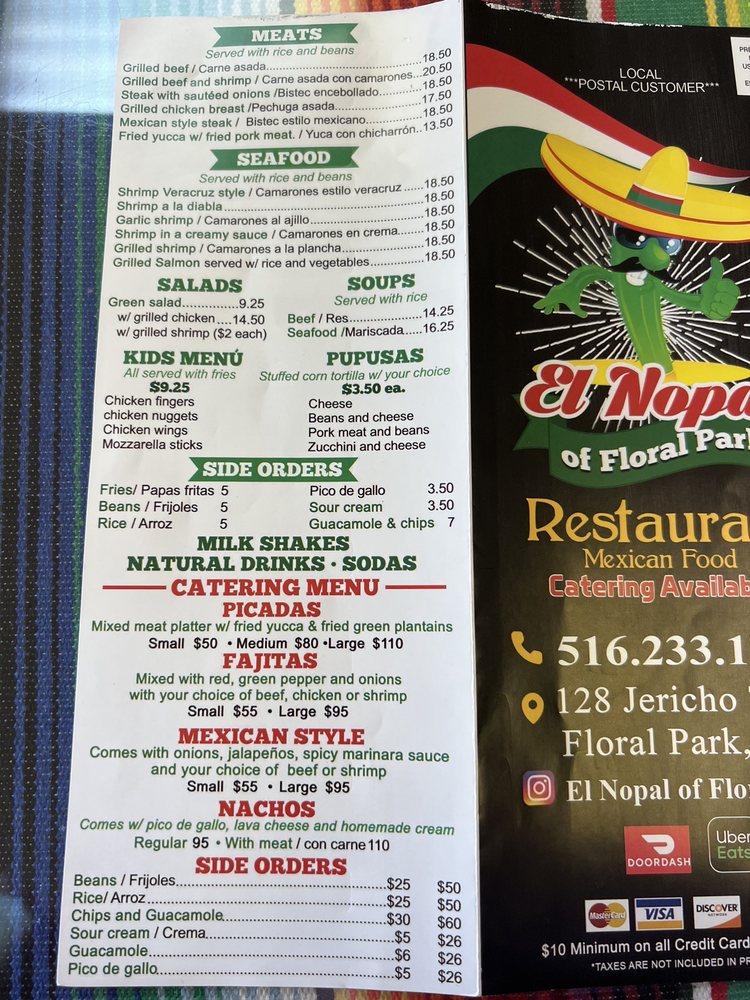 Menu at El Nopal of Floral Park restaurant, Floral Park
