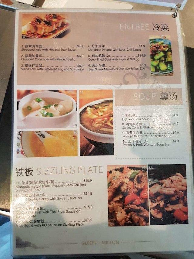Menu at Glee Fu Chinese Restaurant, Milton