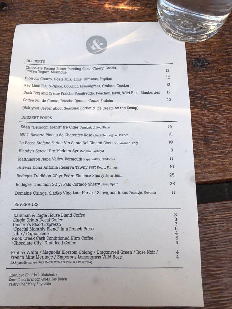 Menu at Longman & Eagle pub & bar, Chicago