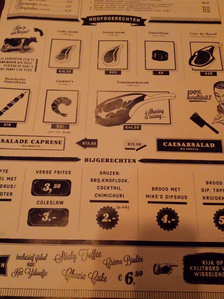 Menu at Café Carbòn, Amsterdam, Van Woustraat 174
