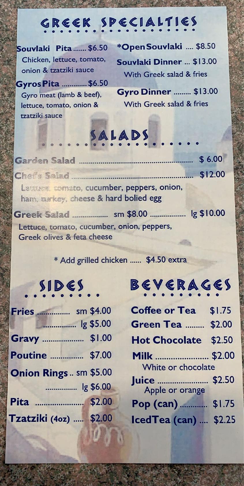 Menu at Peter's Kitchen pizzeria, Comber