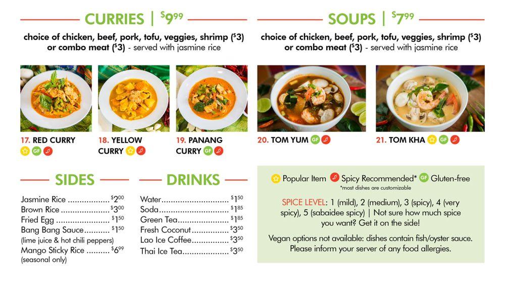 Menu at Sabaidee Lao and Thai Street Food - Rowlett restaurant, Rowlett