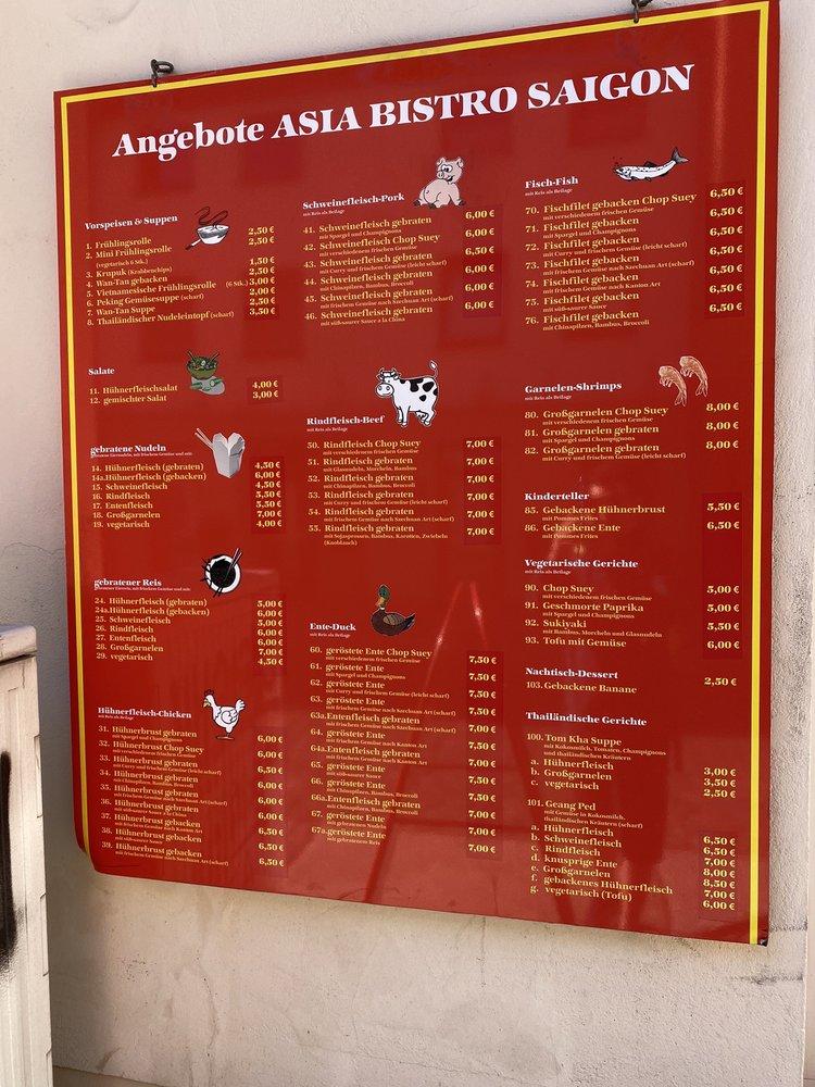 Carta del restaurante Asia-Bistro Saigon, Stralsund