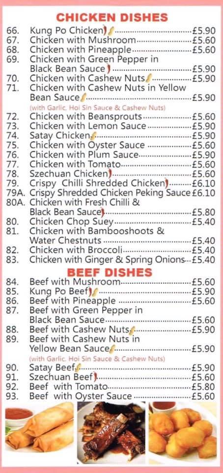 Menu at Chans Chinese Takeaway fast food, Torquay