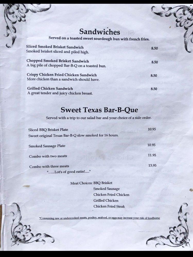 Menu at Carriage House BBQ, Houston
