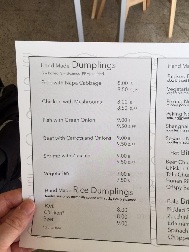 Menu at Hello Dumpling restaurant, Dallas, Peavy Rd