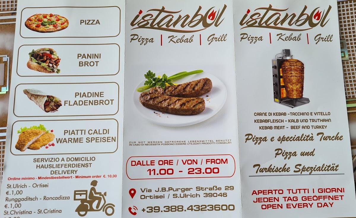 Menu da Istanbul Kebab Pizza Grill ristorante, Ortisei