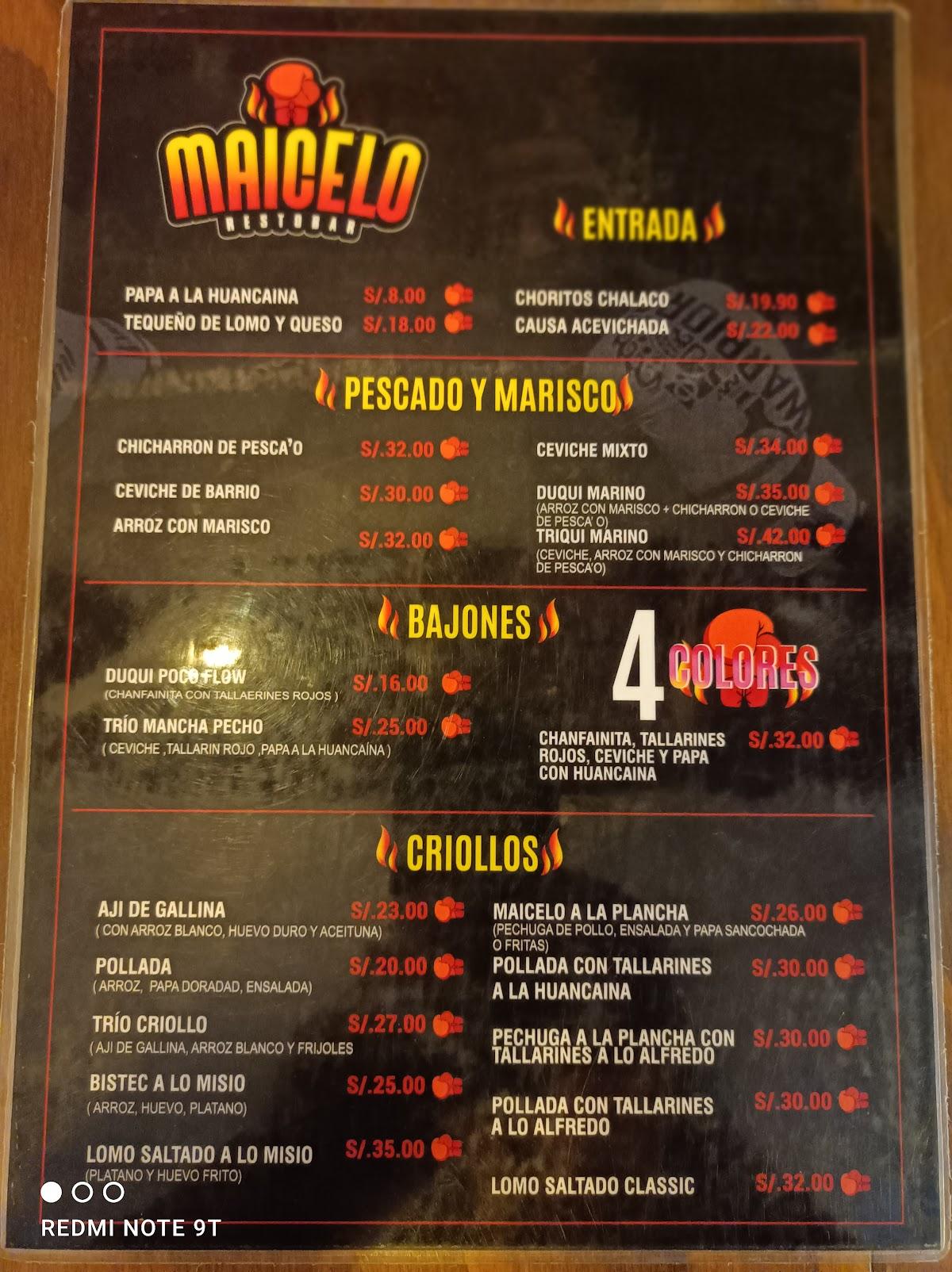 Carta de Maicelo Resto-bar Sjl Zárate, San Juan de Lurigancho