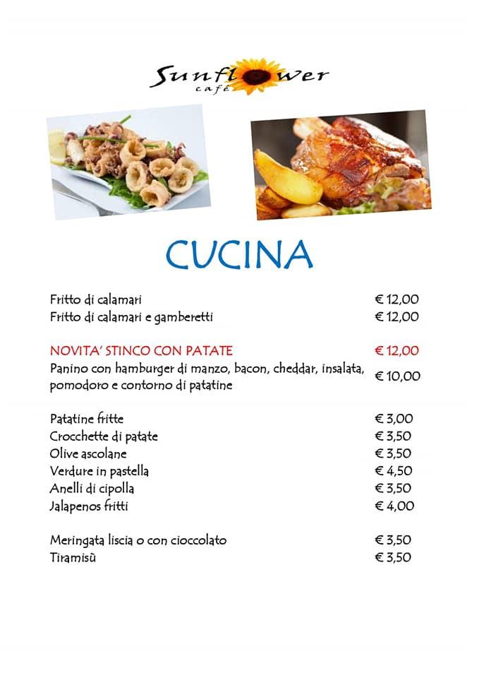 Menu at Sunflower Pizzeria, Bar, Cafè, Inveruno
