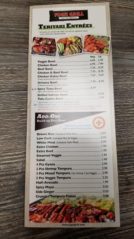 Carta del restaurante Yogis Grill(Pacific Ave), Yuma, S Pacific Ave ...