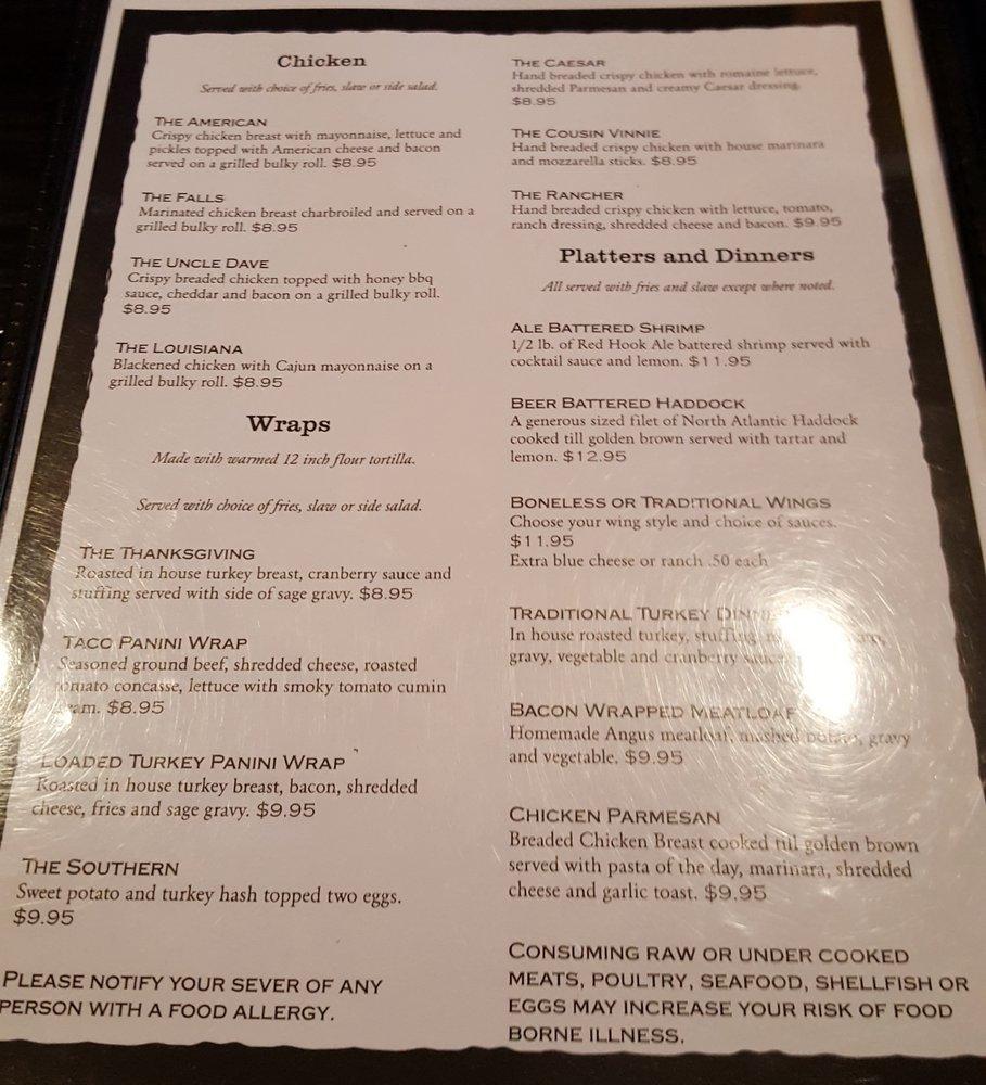 Menu at Ebenezer's Bar & Grill, South Hadley