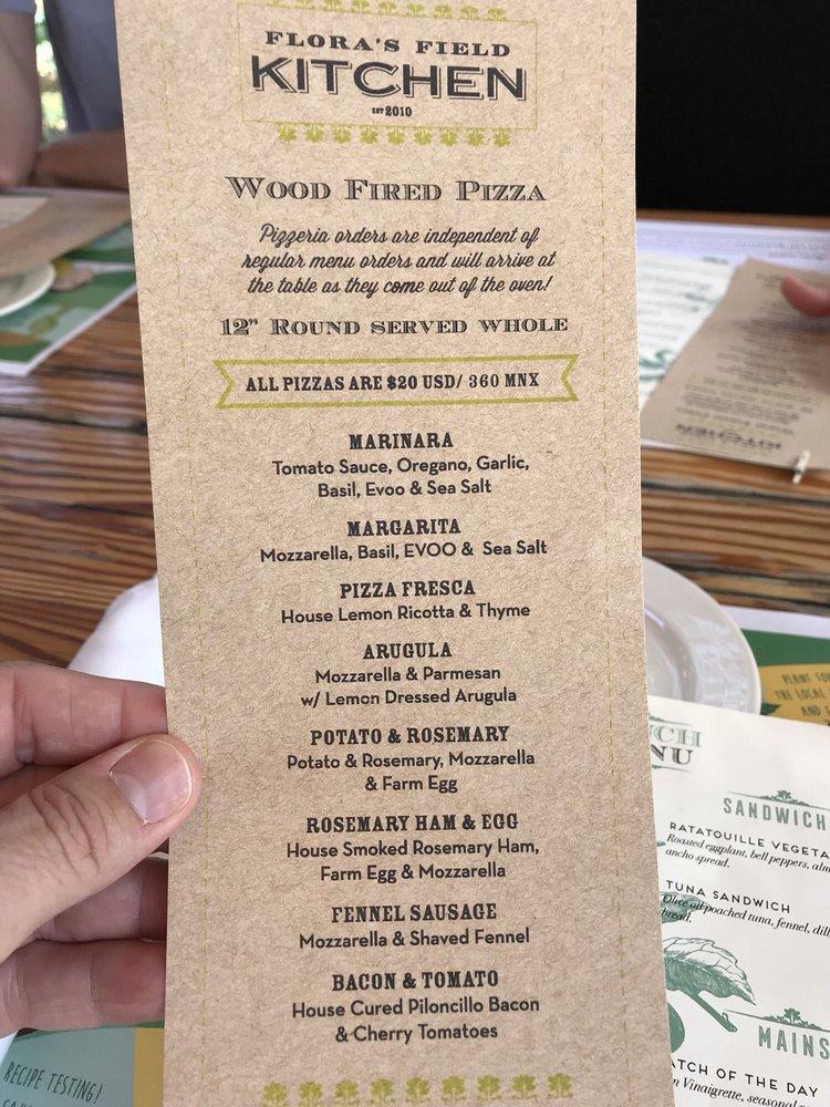 Menu at Flora Farms pizzeria, San José del Cabo, Carretera ...