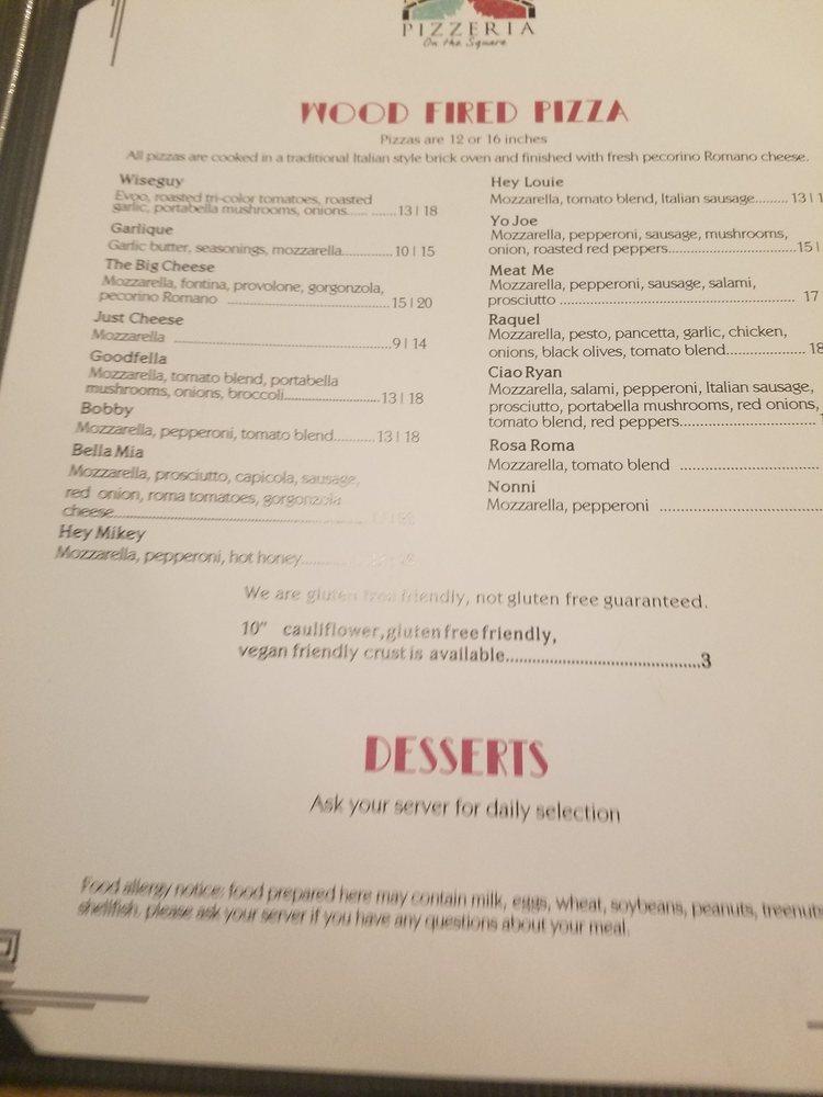 Menu at Marioochi’s Pizzeria On The Square, Sparta