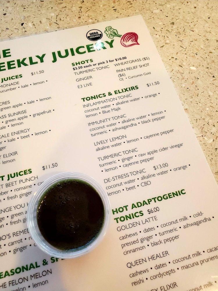 Menu at The Weekly Juicery pub & bar, Louisville, Brownsboro Rd