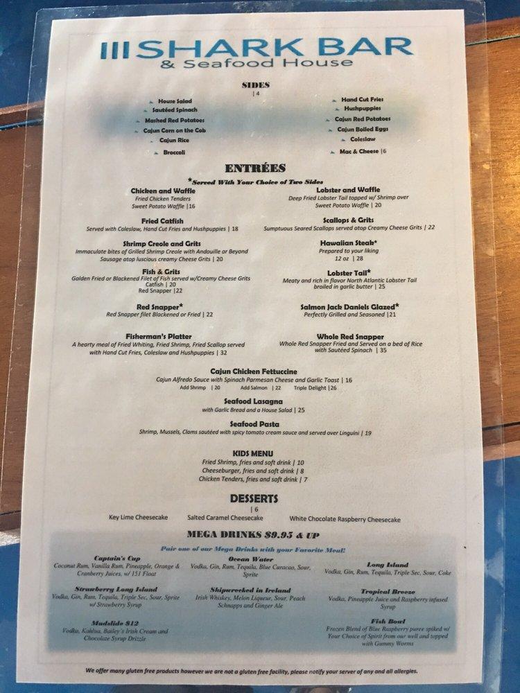 Menu at Shark Bar And Seafood House, Waldorf