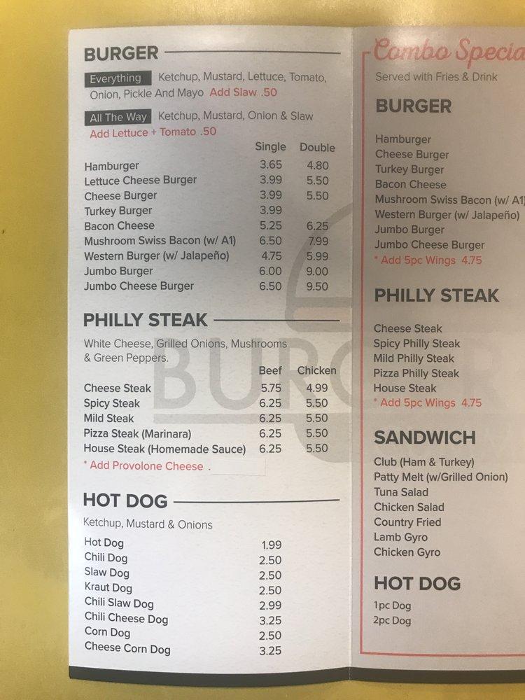 Menu at Burger & Shake restaurant, Cumming