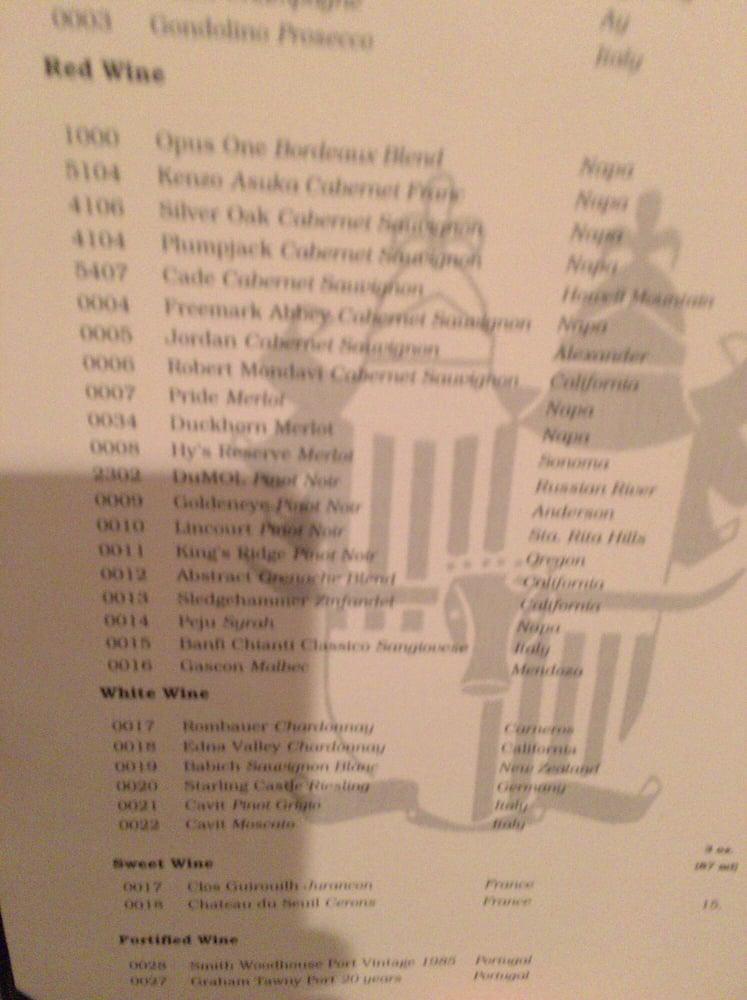 Menu at Hy's Steak House steakhouse, Honolulu