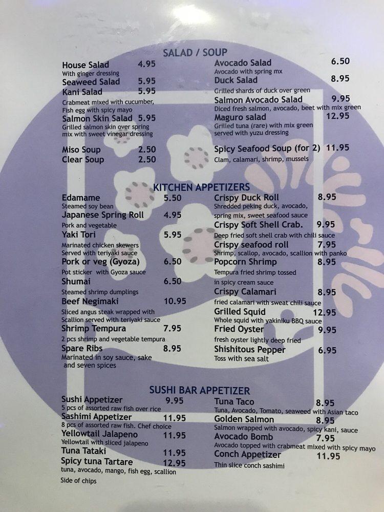 Menu at Maguro Sushi & Steak House restaurant, North Naples