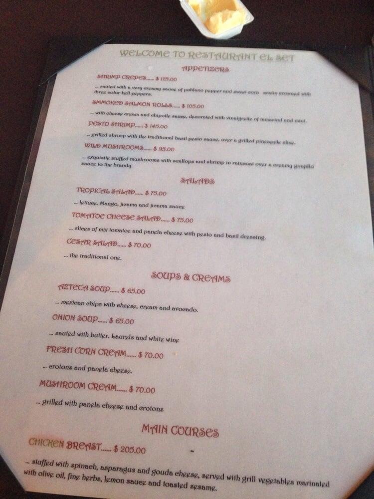 Menu at Restaurant Bar El Set, Puerto Vallarta, Carr. Costera a Barra ...