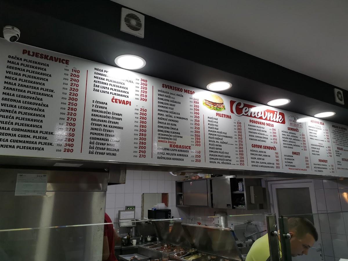 Menu at LESKO ŽAR restaurant, Belgrade, Patrisa Lumumbe 71g