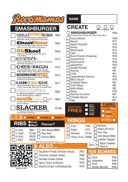 Menu at RocoMamas N1 City restaurant, Cape Town, Shop A
