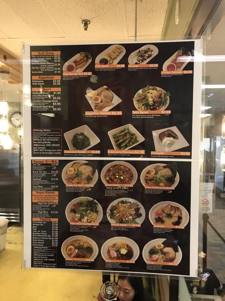 Menu at Ramen Arashi Banff restaurant, Banff