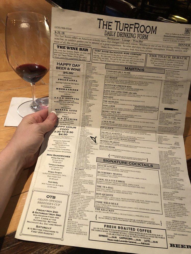 Menu at The Turf Room pub & bar, North Aurora